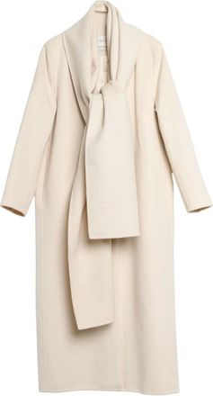Vicolo Femme, Pulls, Beige, Taille: 38 FR Manteau à Enveloppement avec Écharpe, Mélange Laine