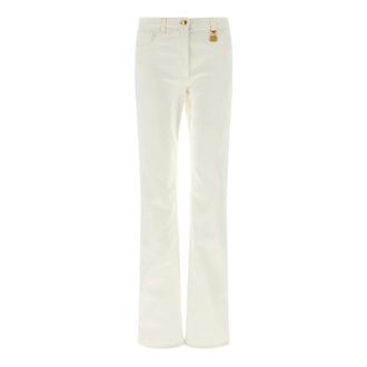 Elisabetta Franchi Femme, Jeans, Blanc, Taille: W26 Jean Skinny avec Cadenas Bijou