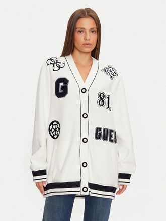 Guess T-Shirt V4BQ08 KCHV0 Wei&szlig; Boxy Fit