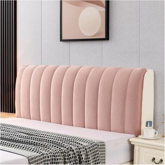 Generic Samt-Kopfteilbezug for Doppelbett - Dick gesteppter Schutz for Elegante, waschbare Schlafzimmerdekoration(Pink,150x60cm/59x24in)
