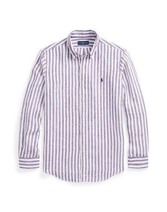 Ralph Lauren CUSTOM FIT STRIPED LINEN SHIRT