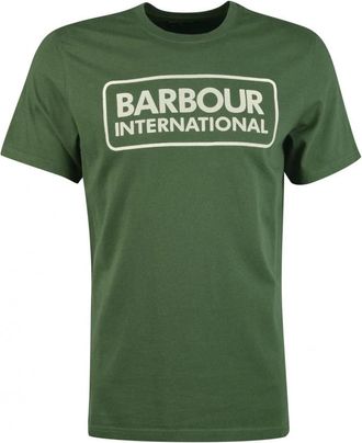 Barbour Homme, Tops, Vert, Taille: L Essential Large Logo T-Shirt Seaweed