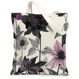 Generic Sac fourre-tout en toile de fleurs de coleus printanier pour le shopping, 33 x 38,1 cm, simple et mignon, motif floral, r&eacute;utilisable, sac d&eacute;picerie po