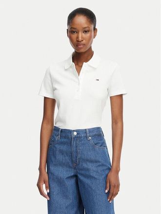 Tommy Jeans Poloshirt DW0DW22820 Creme Regular Fit