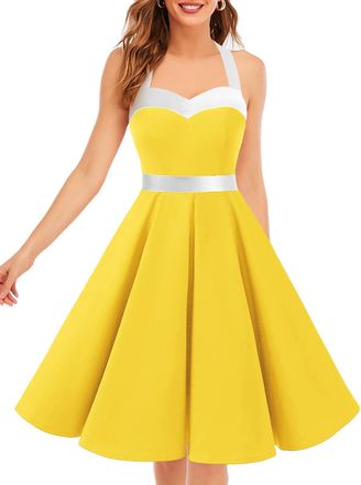 Dresstells Cocktailkleid Damen Festliche Kleider Abschlusskleid Rockabilly Weihnachtskleid Vintage Abendkleider Elegant F&uuml;r Hochzeit Gro&szlig;e Gr&ouml;&szlig;en Partykleid Yell