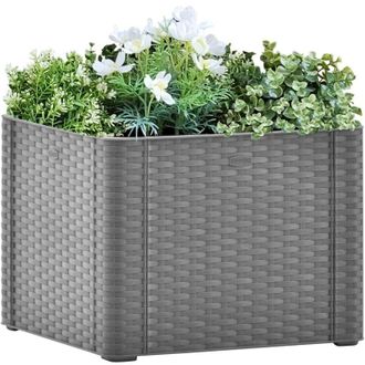 vidaXL Vidaxl - Lit sur&eacute;lev&eacute; de jardin avec syst&egrave;me darrosage Gris 43x43x33 cm