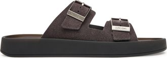 Calvin Klein Pantoletten Calvin Klein Ergon Double Bar Sandal Su HM0HM02094 Braun