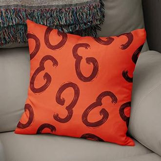 Bonamaison Le Jardin du Lin Kissen Zierkissenbezug Kissenbezug, Orange & Bordeaux Dekoration, Für Zuhause Autos Büro Sofa Wohnzimmer Couch Schlafzimmer Dekor, 50