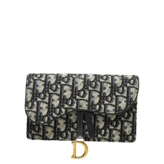 Dior Pre-owned Saddle Oblique Canvas Shoulder Bag - - Pre-owned - Damen - Blau - ONE SIZE