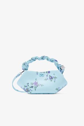 Ganni Bedruckte Mini-Bou-Tasche in Blau Iced Aqua