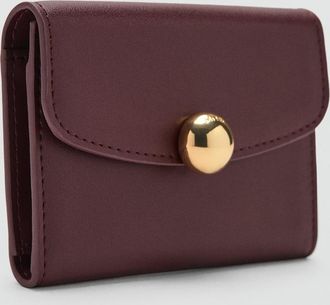 Mango Portefeuille &agrave; rabat bouton bijou bordeaux - Femme - Taille unique - MANGO