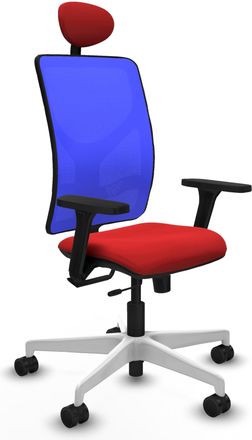 Piqueras y Crespo 24-Stunden-B&uuml;rostuhl mit 3D-Armen, h&ouml;henverstellbarer Lendenwirbelst&uuml;tze und festem Kopfteil, ausgestattet mit Syncro/Traslack und Schneideschaum, Bla