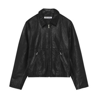 Won Hundred Homme, Vestes, Noir, Taille: L Zip Leather Jacket