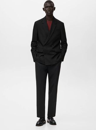 Mango Veste de costume Boston coupe regular crois&eacute;e noir - Homme - 46 - MANGO MAN