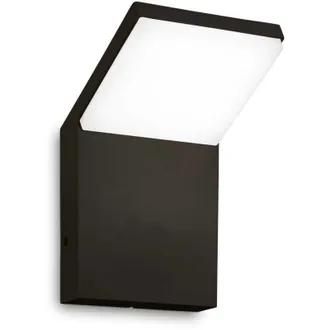 Ideal Lux Ideal Lux STYLE Integrierte moderne LED-Wandleuchte f&uuml;r den Au&szlig;enbereich, Schwarz, 1100 lm, 4000 K, IP54