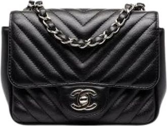Chanel Pre-owned Mini Chevron Classic Flap - Femme - Pre-owned - Noir - Taille: ONE Size