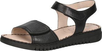 Caprice Damen Sandalen flach aus Leder Bequem, Schwarz (Black Nappa), 39 EU