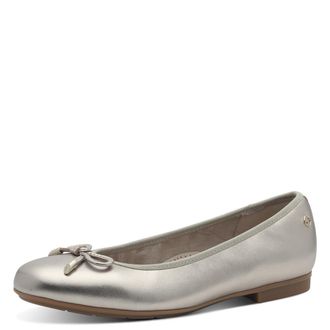Tamaris Comfort Damen Ballerinas aus Leder mit Schleife, Gold (Lt Gold), 39 EU