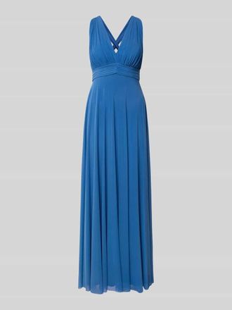 Jake*s Abendkleid mit V-Ausschnitt und Raffungen