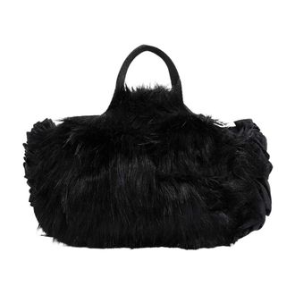 Simone Rocha Verzierte Mini-Tasche aus Kunstpelz mit doppelten Schleifenrosen - - Bags - Damen - Schwarzk - ONE SIZE