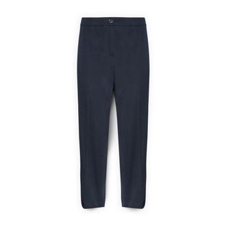 Elena Miro Gerade geschnittene Hose aus Stretch-Satin - - Trousers - Damen - Blau - 5XL