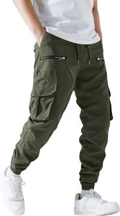 Generic Pantalon de jogging tendance et d&eacute;contract&eacute; pour homme pour sortir et porter en ville - Taille &eacute;lastique - Pantalon doux et confortable, Vert, XXL