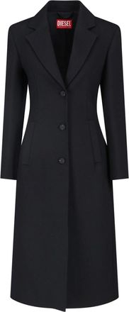 Diesel Manteau Au Genou - Noir
