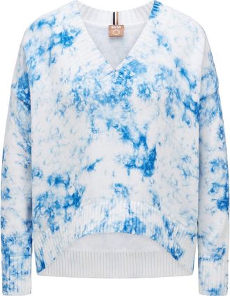 HUGO BOSS Pullover Top f&uuml;r Damen (Wei&szlig;/Blau)