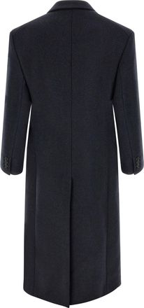 Saint Laurent Double-Breasted Wool Coat - Navy
