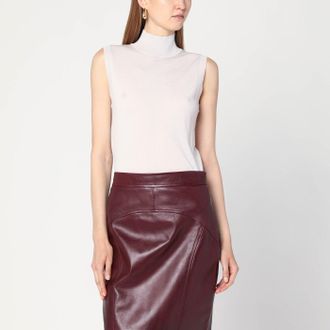 Max Mara &Auml;rmelloses Rollkragentop in Wei&szlig; aus Wolle