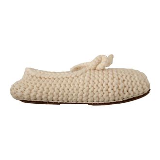 Dolce & Gabbana Elegante Wool Knit Ballerinas - - Shoes - Damen - Wei&szlig; - 39 EU