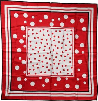 Dolce & Gabbana Femme, Accessoires, Multicolore, Taille: ONE Size Foulard Carr&eacute; en Soie &agrave; Pois