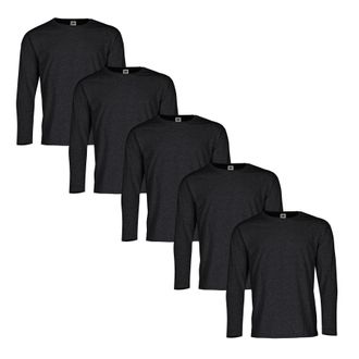 Fruit Of The Loom 5er Pack Valueweight Long Sleeve T Herren Langarm Shirt, Dark Grey Heather, 3XL