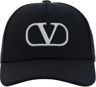 Valentino Garavani Homme, Accessoires, Noir, Taille: 59 CM Casquette de Baseball en Coton avec Logo V embl&eacute;matique