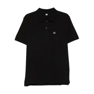 C.P. Company C.p. Company, Homme, Tops, Noir, Taille: XL Stretch Piquet Short Sleeve Polo