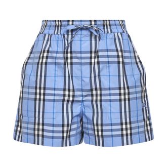 Burberry Femme, Shorts, Bleu, Taille: 36 FR Checked Drawstring Shorts