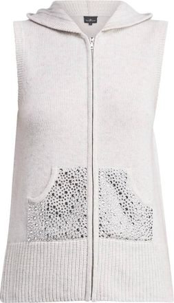 William Sharp Swarovski Crystal-Embellished Sweater Vest Size S
