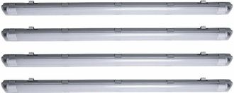 ETC Shop 4er Set led R&ouml;hren Decken Lampen 44 Watt Wannen Industrie Nass-Raum Leuchten