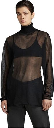 G-Star RAW Damen Sheer Loose Turtle Knitted Pullover, Schwarz (dk Black D22535-D140-6484), XS