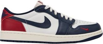 Nike Nike Hommes Air Jordan 1 Retro Low OG Chaussures, Blanc sommet/rouge gym/bleu marine minuit, 41 EU