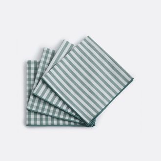 La Redoute Interieurs Lot De 4 Serviettes De Table 30% Coton Recycl&eacute; Tiss&eacute; Teint Soizic