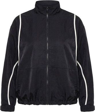 Ulla Popken Sweatjacke Trainingsjacke Zierpaspeln Oversized Stehkragen
