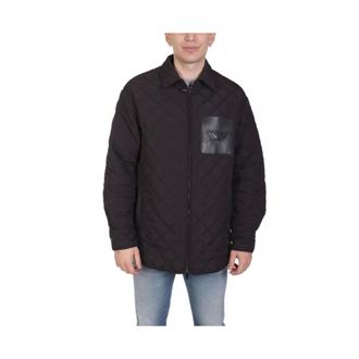 Emporio Armani Homme, Vestes, Noir, Taille: L Blouson en nylon matelass&eacute; losanges avec poche logo