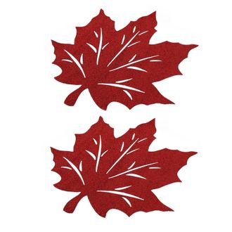 Cabilock 2St Thanksgiving-Tischsets Abs Tischsets f&uuml;r den Esstisch tischuntersetzer untersetzer schallplatten serviettenhalter weihnachtsdeko in Ahornblattform