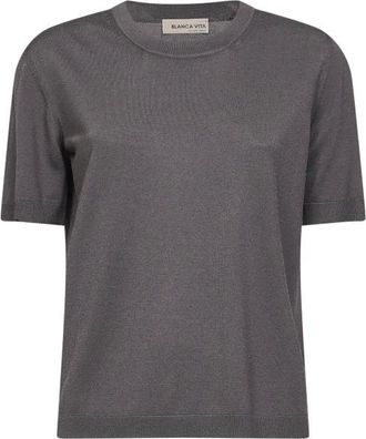 Blanca Vita Femme, Tops, Brun, Taille: 38 FR Pull c&ocirc;tel&eacute; &agrave; manches courtes