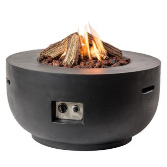 Happy Cocooning Mania Feuertisch Bowl 19,5 kW rund 91x91x46 cm Beton-Optik schwarz - Happy Cocooning
