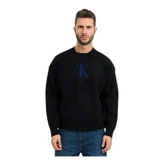 Calvin Klein Homme, Pulls, Noir, Taille: 2XL Pull classique en laine m&eacute;rinos
