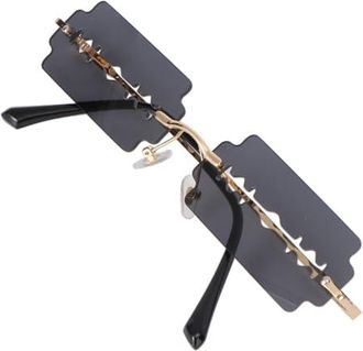 BESTONZON Lunettes de Soleil en M&eacute;tal &Eacute;vid&eacute;es Grises C1 Accessoires de F&ecirc;te pour S&eacute;ances Photo Lunettes de Soleil Amusantes et L&eacute;g&egrave;res Unisexes