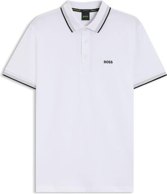 BOSS Herren Paddy Curved 10241663 01 Polohemd, New - White100, XL EU