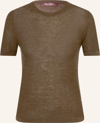 Max Mara Max Mara Studio Strickshirt Lepre Mit Pailletten gruen